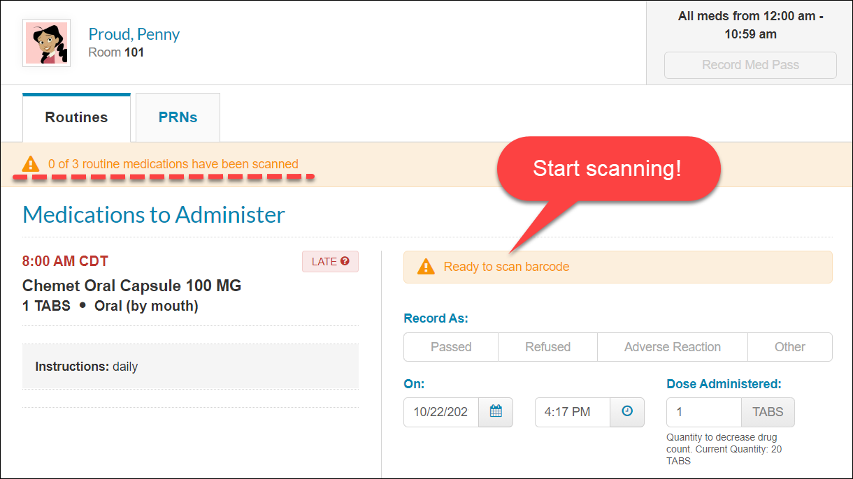 How to Use Barcode Scanning in Pass Meds – Medtelligent